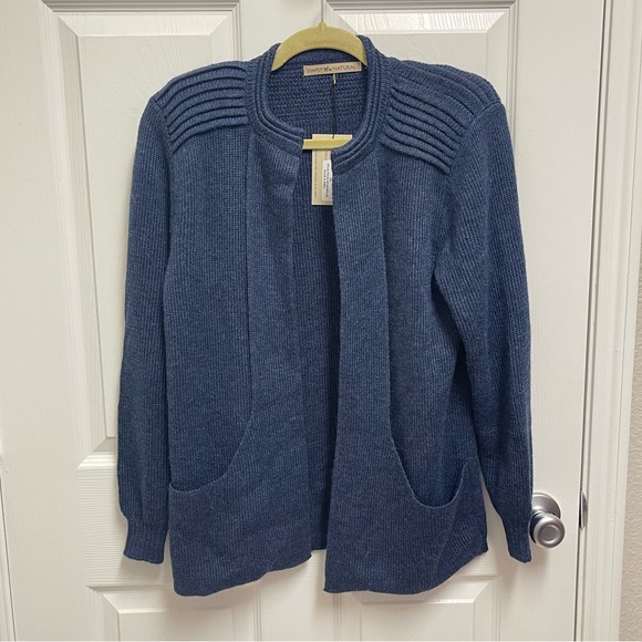 Simply Natural | Sweaters | Nwt Simply Natural Blue Open Front Cardigan ...